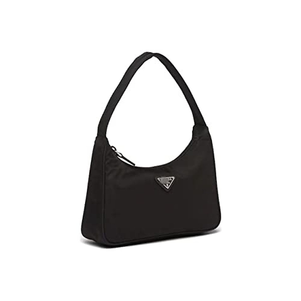 PRAD Nylon Handbag Classic Silver Buckle Triangle Label Black One Shoulder Underarm Mini Tote Gift For Women