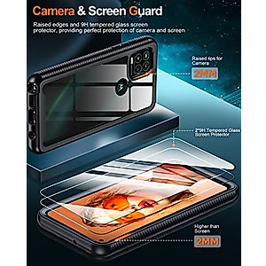 LeYi for Moto G Stylus 5G Case（2021）, Motorola G Stylus 5G Case with 2 Tempered Glass Screen Protector, Full-Body Shockproof Bumper Rugged Hybrid Clear Phone Case for Moto G Stylus 5G, Black/Clear