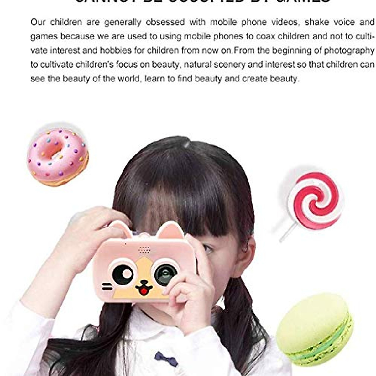 LKYBOA Children's Digital Camera - Photo Recording Video Smart Mini Girl Toy (8.2X5.8X3.1 Cm) (Color : B)