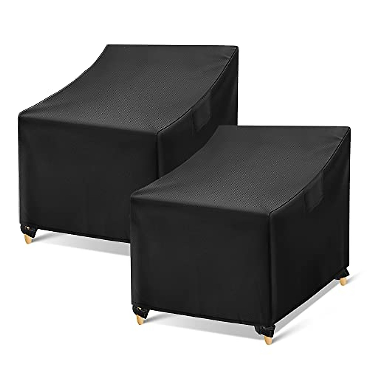 WLEAFJ Outdoor Chair Covers Waterproof, Black Lawn Patio Furniture Covers, Heavy Duty Wicker Garden Sofa Chair Cover, 2 Pack - 37" W x 40" D x 30" H