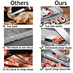 Stainless Steel Bone Cutter,Manual Meat Slicer,for Beef Rib Chicken fish meat cutter for Home and Commercial Cooking 15.3 Inches-2 Sharp Blades