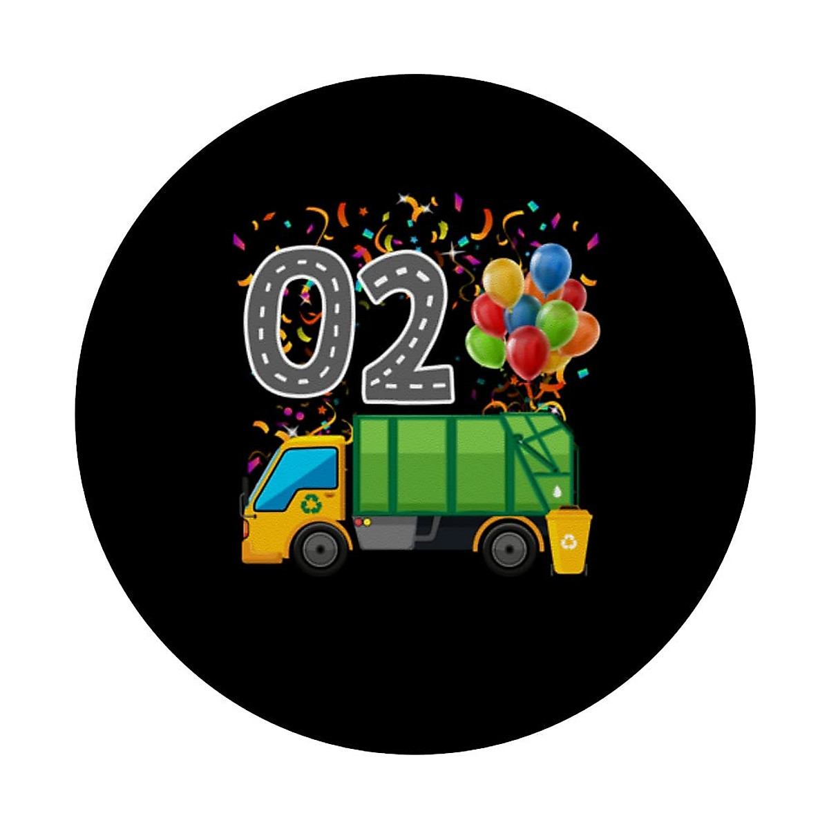 Happy O2 Waste Picker Dumpster Garbage Truck PopSockets Swappable PopGrip