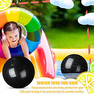Raiten 12 Pcs Beach Ball Inflatable Beach Balls Large Inflatable Ball Floating Ball for Swimming Pool Party Favors Outdoor Activities Summer Birthday Party Supplies (Black,12 Inch)
