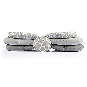 JCW Multi-Function Breastfeeding Pillow Maternity Nursing Pillow,Adjustable Height,Grey