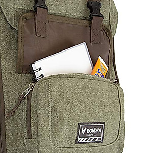 BONDKA - Canvas Laptop Backpack, Business Travel for Men Women, Great for College School Bookbag, Fits 15.6" Laptop and Notebook