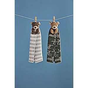 Mud Pie Children's Bear Lovey Blanket, Stripe 21" x 16"