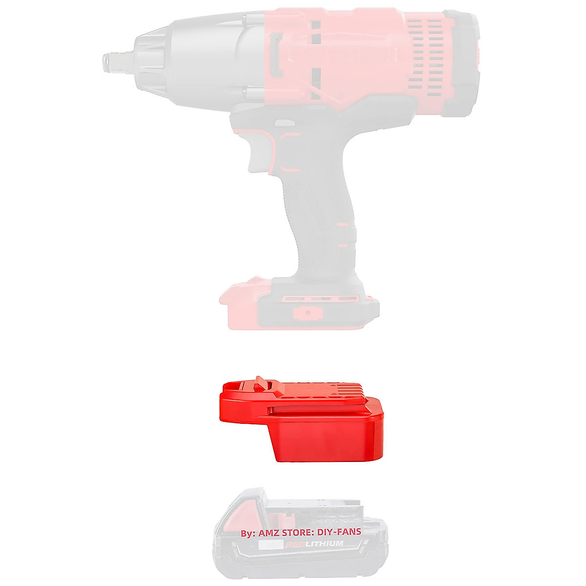 LQ-18RY Adapter Only Fits Craftsman V20 (NOT Old 20v) Cordless Tools for Milwaukee M18 Platform Lithium Batteries-Adapter Only RED MQ-GV 0