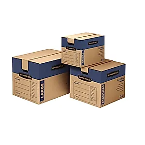 Bankers Box SmoothMove Prime Moving Boxes, Tape-Free, FastFold Easy Assembly, Handles, Reusable, Small, 12 x 12 x 16 Inches, 10 Pack (0062716)