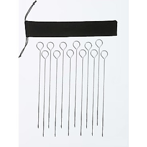 12" 12 Pack - Metal Skewers Reusable Kabob Skewers BBQ Barbecue Skewers for Grilling, Stainless Steel