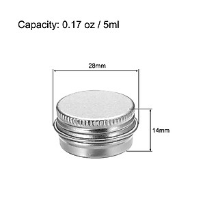 uxcell 6 Pack 0.17 oz Round Aluminum Cans Tin Can Screw Top Metal Lid Containers for Crafts, Candles, 5ml