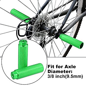 X AUTOHAUX Pair Aluminum Alloy Rear Foot Pegs Footrests Universal Green for BMX MTB Bike Bicycle Fit 3/8 Inch Axles