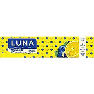 LUNA Mash-Ups - LemonZest + Blueberry Flavor - Gluten-Free - Non-GMO - 7-9g Protein - Made with Organic Oats - Low Glycemic - Whole Nutrition Snack Bars - 1.69 oz. (15 Count)