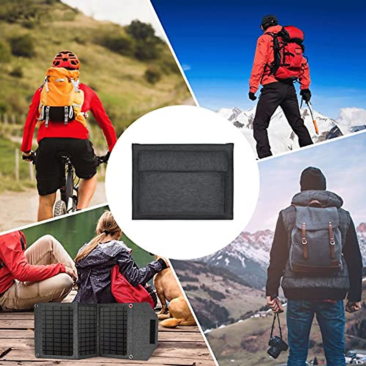 Kuuleyn Solar Panels, Solar Charger, Solar Battery Charger Solar Panel 18W 18V Monocrystalline USB DC Type C Output Power Supply Solar Panel for Charging