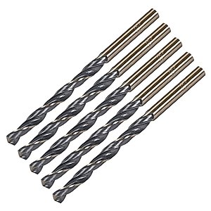 uxcell Straight Shank Twist Drill Bits 5.5mm High Speed Steel 4341 with 5.5mm Shank 5 Pcs for Stainless Steel Alloy Metal Plastic Wood