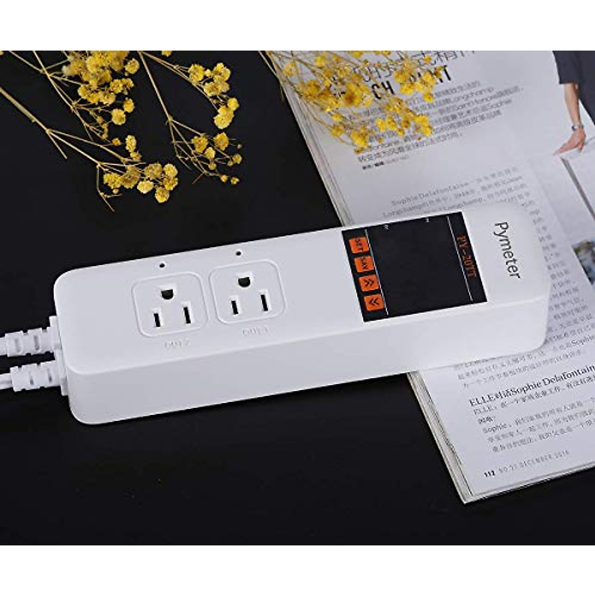 Pymeter Digital Temperature Controller Dual Probe Reptile Thermostat Controlled Outlet for Terrarium Heat Mat Heating Pad, Switch Cooling Fan Freezer Fridge ON & Off at Setpoints 10A 1200W