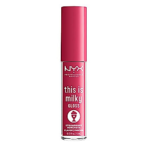 NYX PROFESSIONAL MAKEUP This Is Milky Gloss, Lip Gloss with 12 Hour Hydration, Vegan - Strawberry Horchata (Mauve Pink)