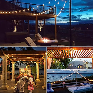 VMANOO Outdoor G40 Globe Patio String Lights with 55 Clear Bulbs (5 Spare) for Backyard Porch Bistro Decks Indoor Outdoor Gardens Homes Wedding Party Lawn Patio Xmas Tree Waterproof 50Ft Black Wire