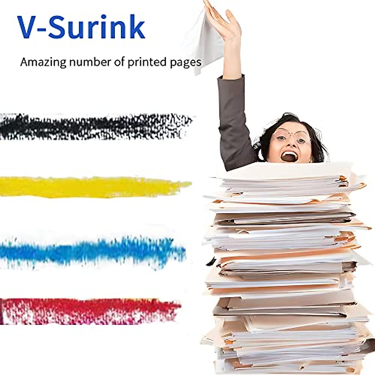 V-Surink Remanufactured Ink Cartridge Replacement for Hp 65XL Compatible with Envy 5010 5020 5055 5052 Deskjet 3755 2655 3720 3722 3752 3758 2652 2624 Printer (1 tri-Colour)
