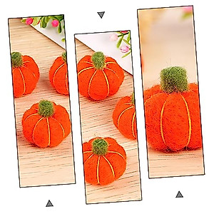 COHEALI 6 Pcs Pumpkin Wool Felt Christmas Decor Mini Wreath Artificial Flower Garland Nativity Craft Needle Felt Pumpkin Handmade Wool Felt Kit Orange Self Made Ornament Balloons Garland