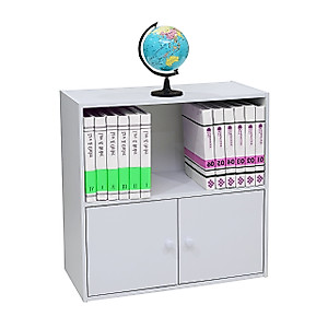 Kings Brand Furniture 2-Shelf Bookcase Storage Organizer, White