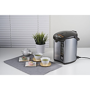 Zojirushi CD-WCC30 Micom Water Boiler & Warmer, Silver & NS-RPC10HM Rice Cooker and Warmer, 5.5-Cup (Uncooked), Metallic Gray