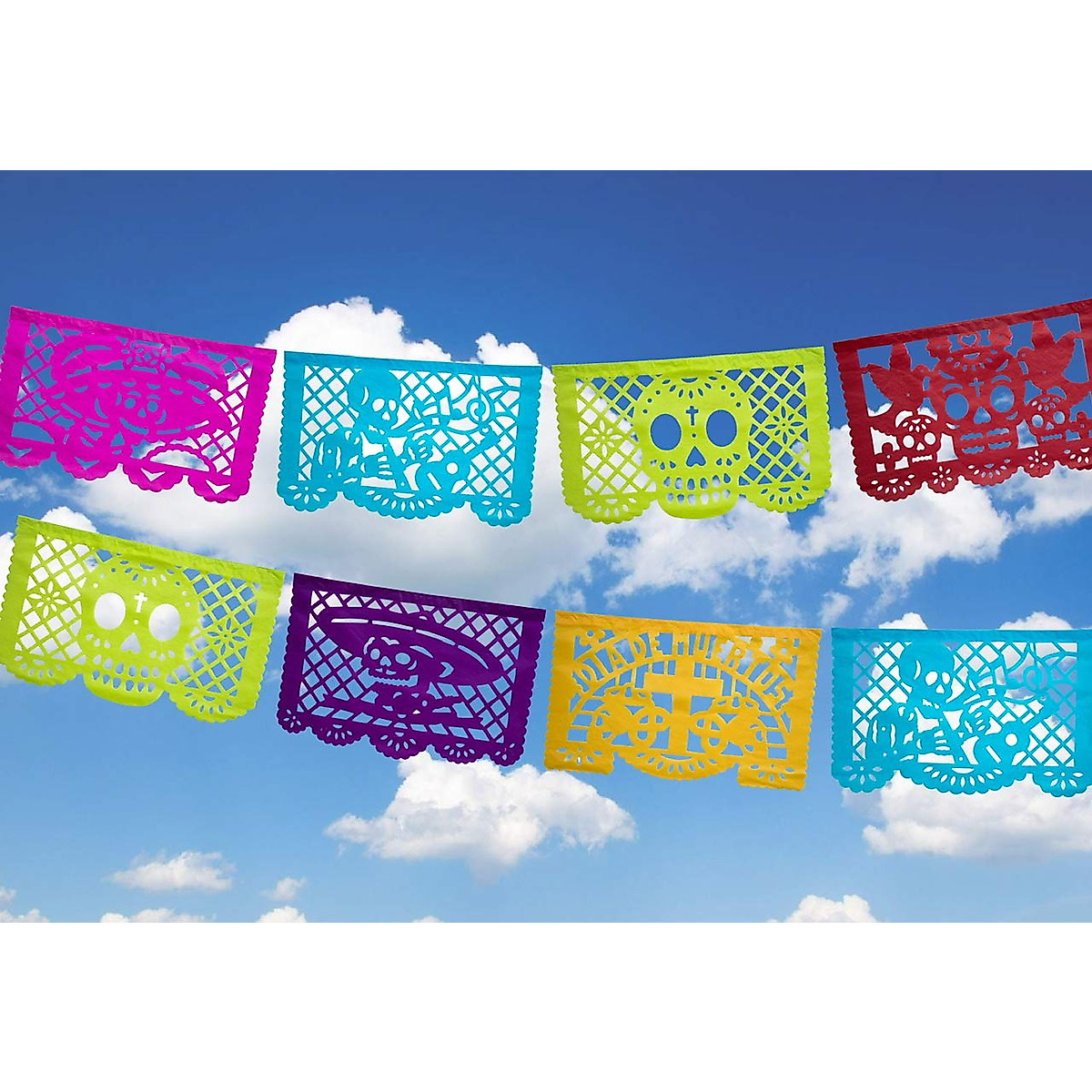 Mexican Papel Picado Banner for Day of the Dead and Celebrations