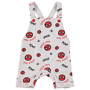 Spiderman Baby Boys Newborn Infant Shortall Romper and T-Shirt Gift Set - Marvel Avengers Baby Boy Clothes (Red/Grey/Black, 24 Months)