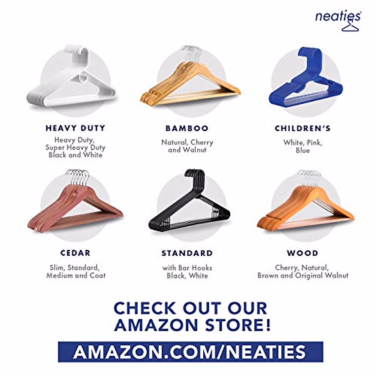 Neaties Natural Wood Hangers | Natural Finish | with 360° Degree Swivel Hook & Smooth Cut Notches | 24 Pack