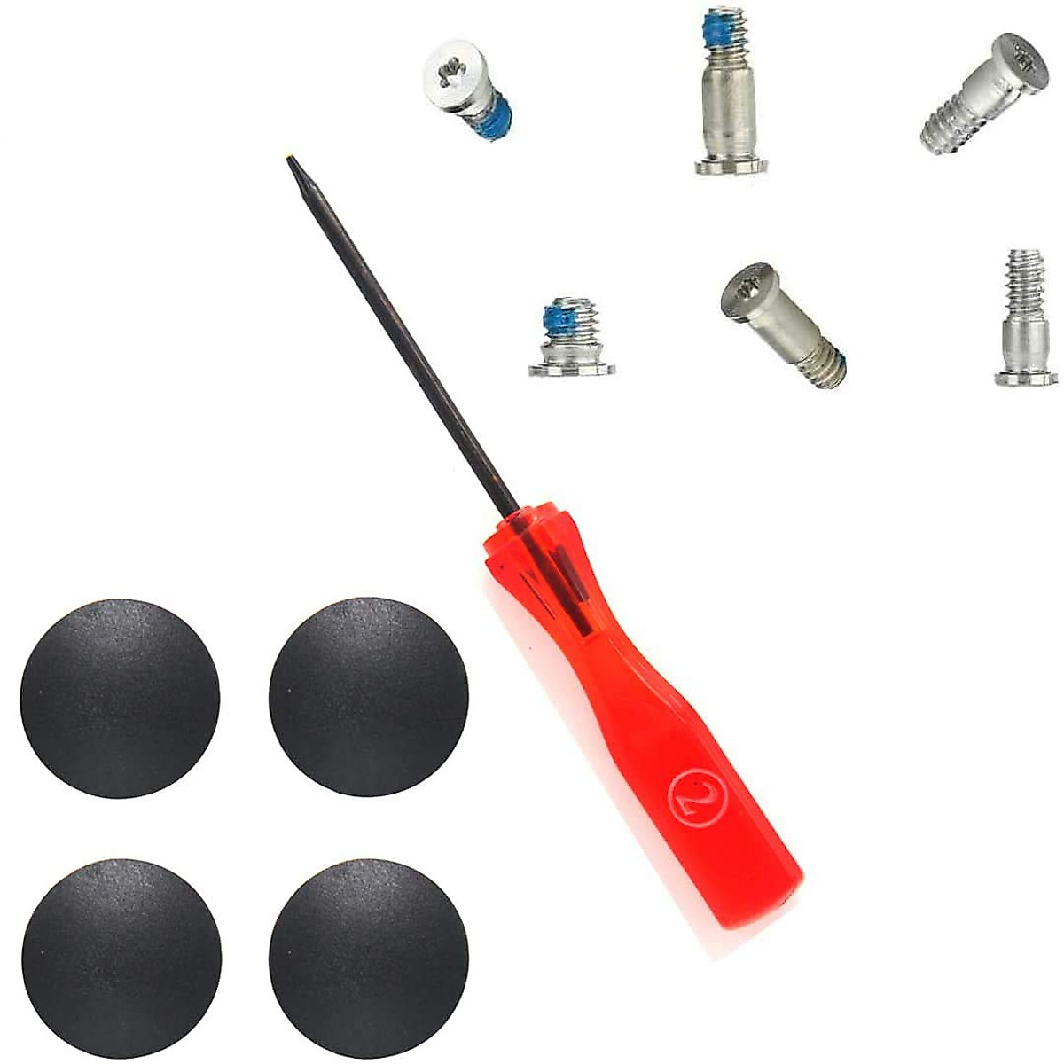 Padarsey Pentalobe Bottom Case Screws +4 Pack Rubber Case Feet+ Pentalobe Screwdriver Compatible for MacBook Pro Retina 13'' A1708 EMC 2978 EMC 3164 2016-2017, A2159 A2289 A2338 (Silver)