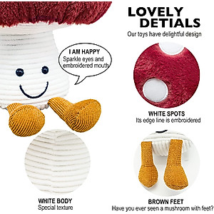 Onsoyours Mushroom Plush 8 Inch, Cute Stuffed Funny Mushroom Plush Pillow for Kids or Home Decorations Plush Toys (Red Mushroom, Small)