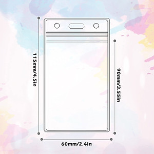 200Pcs ID Badge Holder Vertical Name Tag Holder Clear Plastic Name Badge ID Card Holders with Waterproof Resealable Zip for Office, School, Conference