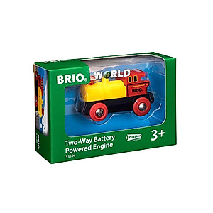 BRIO 33594 World Two-Way Battery-Operated Engine - Interactive Train Toy for Kids | Lights Up | Forward & Reverse Functions | Great Christmas or Birthday Gift | Suitable for Ages 3 and Up