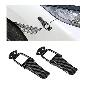 BESULEN Car Bumper Hook Lock Clips, 2 Pack Universal Toggle Clamp Quick Release Fasteners, Carbon Fiber Security Hook Lock Clips Accessories for Car Truck Bumper, Fender, Trunk, Hatch Lids (Small)