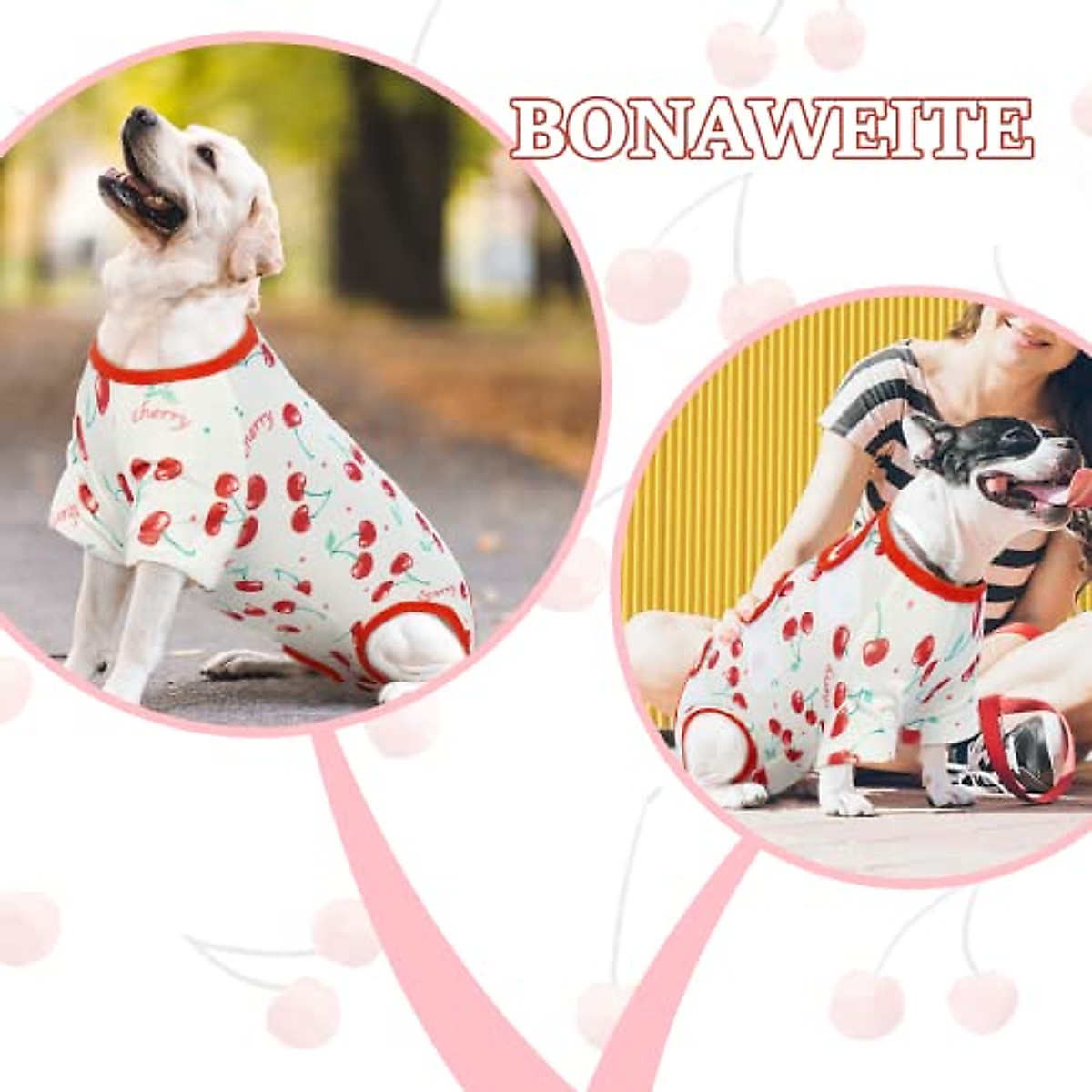 Bonaweite Dog Recovery Suit After Surgery, Pet Professional Surgical Shirt for Male Female Dogs Abdominal Wounds Bandage, Substitute E-Collar & Cone, Post-Operative Puppy Cat Onesies Snugly Vest