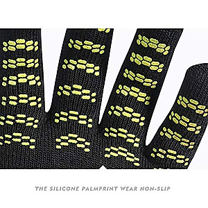 KELME Winter Gloves Unisex for Kids and Adults - Thermal Warm Knit Touch Screen Fingers Anti Slip - Running Glove Mittens (Black/Orange, Large (Adult))