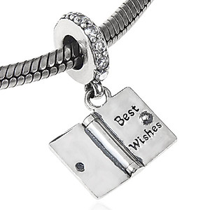 Happy Birthday Day Charm 925 Sterling Silver Cake Charm Book Charm for Pandora Bracelet (B)