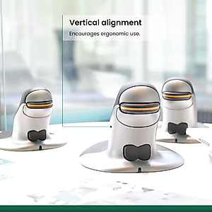 Posturite Penguin Wired Ambidextrous Ergonomic Mouse - Vertical High Precision Computer and Laptop Accessory - Compatible with Windows and Apple Mac - Medium Black/Silver