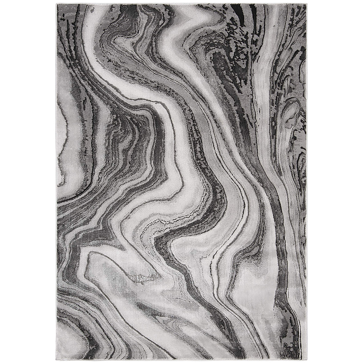 SAFAVIEH Craft Collection Area Rug - 8' x 10', Grey & Silver, Modern Abstract Design, Non-Shedding & Easy Care, Ideal for High Traffic Areas in Living Room, Bedroom (CFT819G)