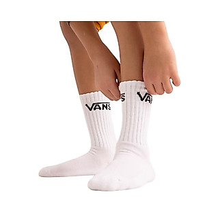 Vans Classic Crew Sock - Boys' - 3-Pack White, 10.0-13.5