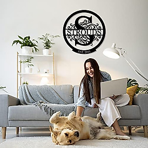 Customized Family Name Sign Personalized Last Name Metal Signs Custom Last Name Sign Metal Wall Art Split Letter Name Sign Door Hanger Monogram Wall Decor Metal Sign Wedding Gift