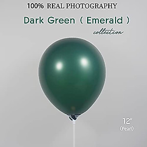 Emerald Green Balloons Different sizes 52 pack 18+12+10 inch Dark Hunter Green balloon Garland For wedding Birthday anniversary decorations (18+12+10, Emerald)