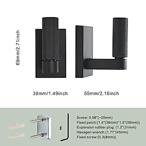 TUNNY Towel Hooks Bathroom - 3 Pack Matte Black Coat Hook Robe Hooks Decorative Wall Hooks for Bathroom Bedroom Kitchen Towel Robe Clothes Cabinet Closet Bathroom Hardware