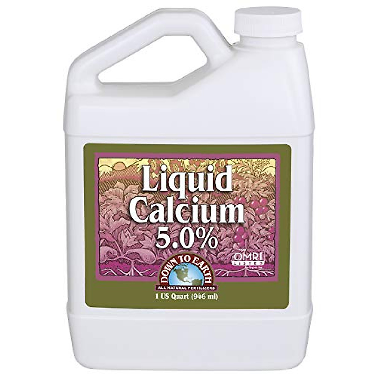 Down to Earth Liquid Calcium Fertilizer Organic Water Soluble 5%, 1 Quart
