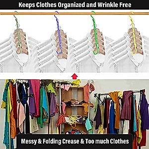 10 Pack Space Saving Hangers, Magic Closet Organization Clothes Hanger, Hanger Organizer for Closet, Closet Organizers and Storage for Room Wardrobe Heavy Clothes, Shirts ,Pants, Dresses, Coats