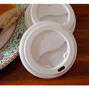 Yes!Fresh PS Polystyrene Flat Lid for 8 oz Paper Hot Cup, Diameter 80mm. (100 Count,White Lid)
