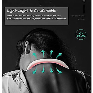 Ecoledix Portable Neck Fan Personal Fans Lightweight 360° Airflow Cooling Hanging Fan Wearable & Rechargeable 3Speeds Neck Cooler for Indoor&Outdoor (Pink)