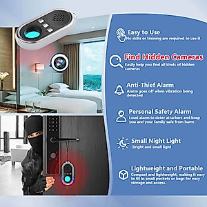 Tusionwin Hidden Camera Detectors, Hidden Devices Detector, Spy Camera Detector, Privacy Detector, Anti Spy Detector, Hidden Camera Finder for Home Office Hotel Bathroom, Gifts for Woman Men