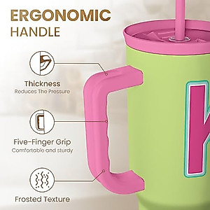 SANDJEST Stainless Steel Slider Tumbler With Handle 40oz & Jewelry Case with Initial K