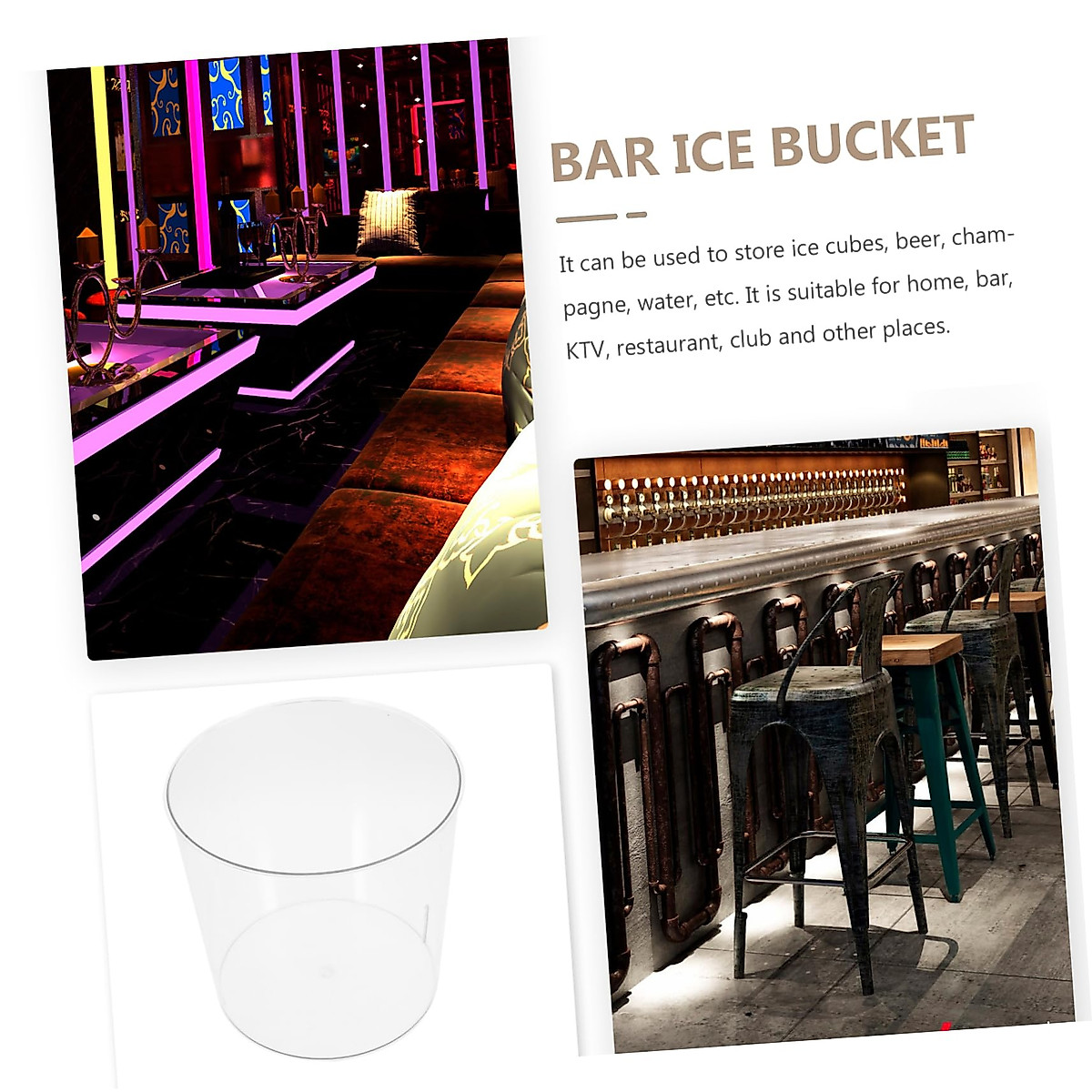 FUOYLOO Beer Cooler Whiskey Cooler 4pcs Ice Bucket Bottle Bucket Plastic Student Small Ice Buckets Beer Coolers