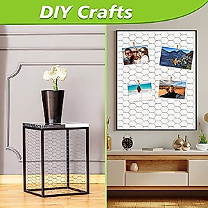 Chicken Wire, 16.9 In × 32.8 Ft Chicken Wire Fencing, Chicken Coop Accessories, 0.6 Inch Hexagonal Galvanized Wire Mesh for Rabbit Garden, Protecting Chicken Feeder Waterer, with Pliers & Glove